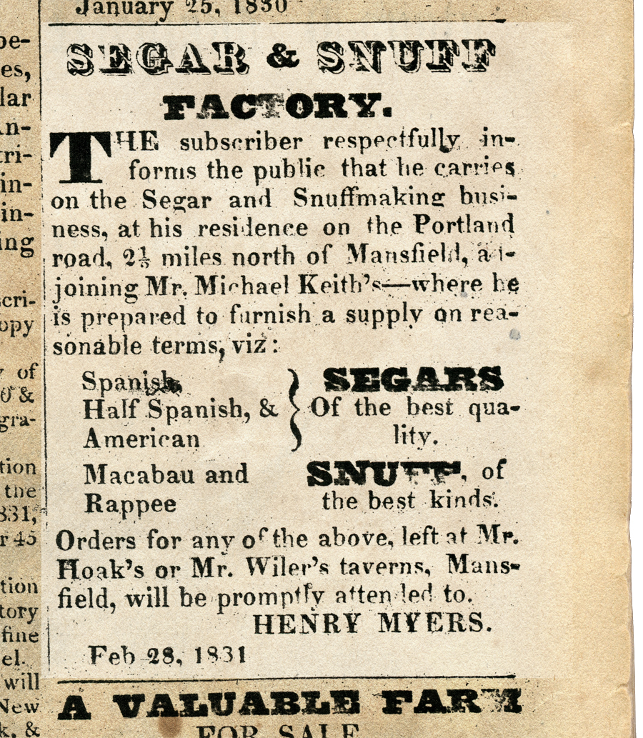 Mansfield in the Age of Cigars: Part 1 How We Rolled Into History ...